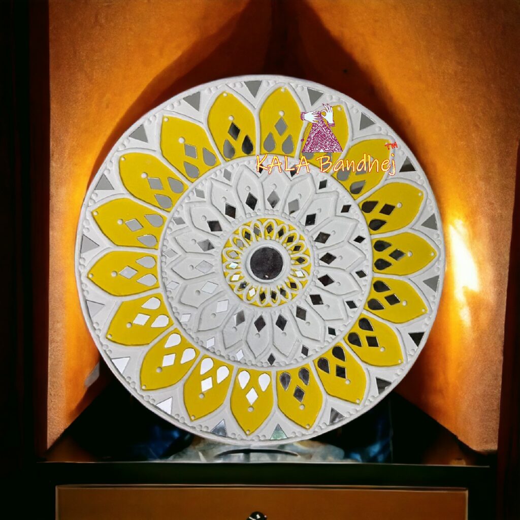 Circle 12 X 12 Mud Work Frame Lippan Art Hand Made 15 - Bandhani - KaLa ...