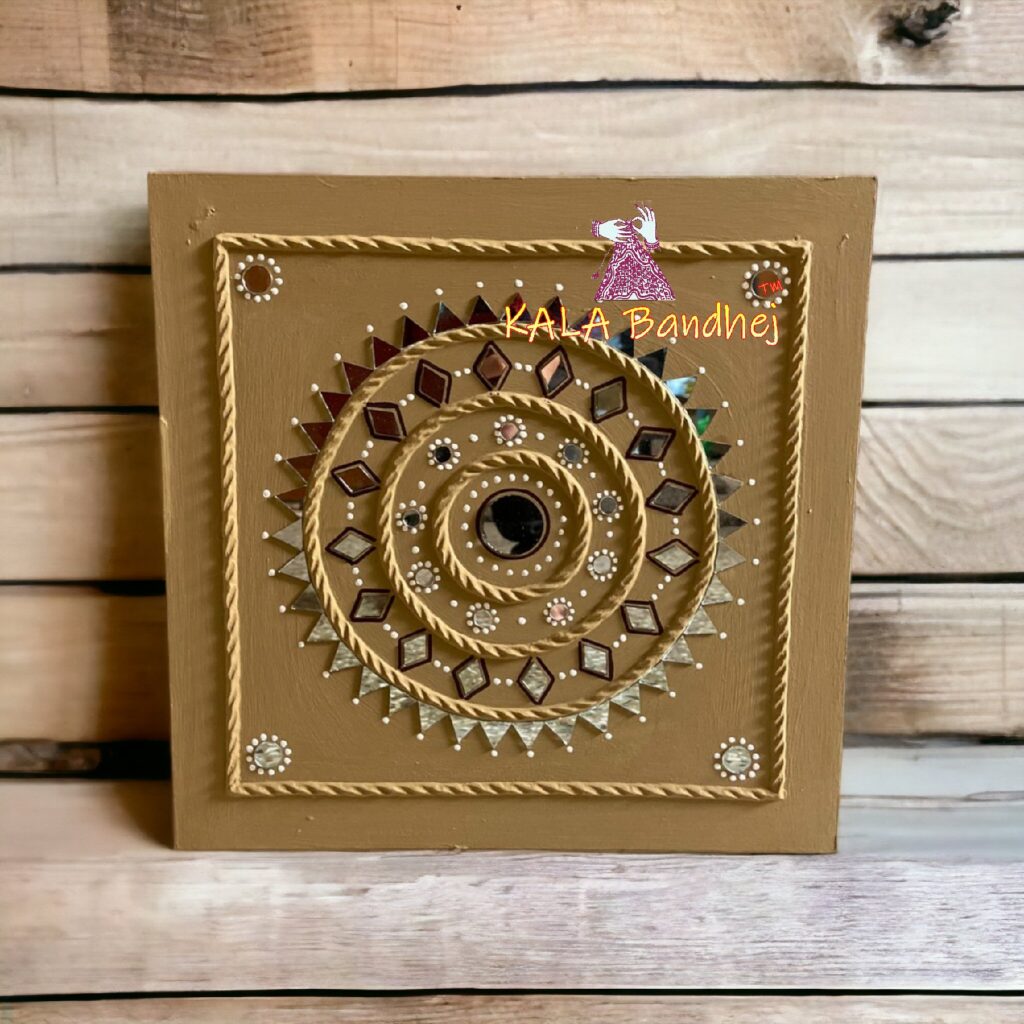 Square 12 X 12 Mud Work Frame Lippan Art Hand Made 03 - Bandhani - KaLa ...